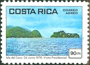 Stamp: View of Coco Island (Costa Rica(Visit of President Rodrigo ...