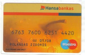Cartões de bancos: Apple (Hansabankas, Lituânia) Col:LT-MS-0019.05