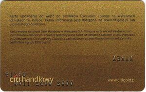 Bank Card: Citigold (Bank Handlowy/Citibank, PolandCol:PL-GM-0041.02