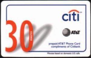 Phonecard: 'Citi' (Citibank) - Complimentary (AT&T (ATT), United States ...