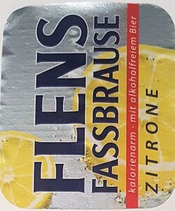 Flaschenetikett: Flens Fassbrause Zitrone (Flensburger Brauerei, Deutschland, BundesrepublikCol ...