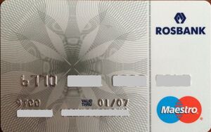 Bank Card: White Flower ROSBANK (Rosbank, RussiaCol:RU-MS-0079.01