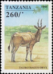 Stamp: Common Eland (Taurotragus oryx) (Tanzania(Hoofed Animals) Mi:TZ ...