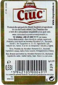 Drink Label: Ciuc Premium (Heineken Romania S.A., RomaniaCol:RO-BEER-000014