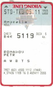 Transport Ticket: Amorella (Viking Line, Finland(MS Amorella) Col:FI-VL ...
