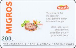Gift Card: Micarna (Migros, Switzerland(Migros) Col:CH-MIG-0846-200