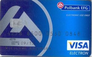 Bank Card: Visa Electron (Polbank EFG, PolandCol:PL-VE-0032.03