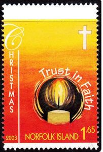 Stamp: Candle (Trust in Faith) (Norfolk Island(Christmas 2003) Mi:NF ...