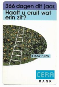 Pocket Calendar: Cera Bank (BelgiumCol:BE-1996-Bank-002