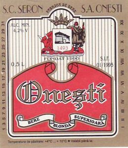 Drink Label: Onesti (S.C. Bere Onesti S.A., RomaniaCol:RO-BEER-000997