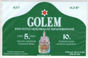 Drink Label: E1-Golem (Pivovar Golem Kosice, SlovakiaCol:SK-BEER-001178