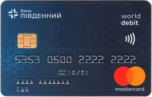 Tarjeta de Banco: MasterCard World Debit (Bank Pivdenny, UcraniaCol:UA ...