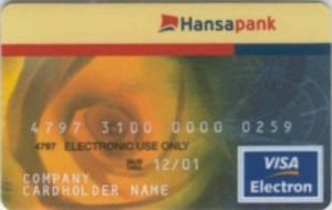 Bank Card: Rose-9 (Hansapank, EstoniaCol:EE-VE-0017.02 💳
