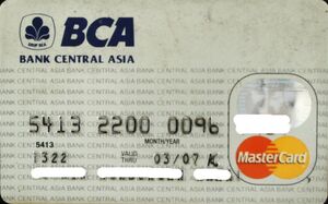 Bank Card: BCA Mastercard (Bank Central Asia, IndonesiaCol:ID-MC-0049
