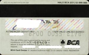 Bank Card: BCA Mastercard (Bank Central Asia, IndonesiaCol:ID-MC-0049