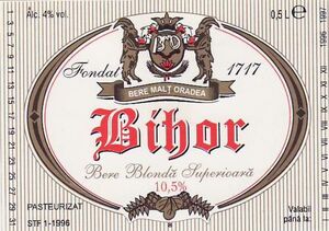 Drink Label: Bihor (Fabrica de bere Oradea, RomaniaCol:RO-BEER-001026