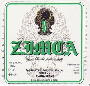 Drink Label: Zimca (S.C. Cozla S.A., RomaniaCol:RO-BEER-001072