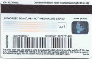 Gift Card: Gray Recipient (Visa, United States of America(MetaBank) Col ...