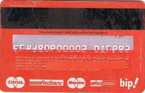 Bank Card: Santander (Banco Santander, ChileCol:CL-MS-0004.01