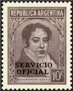 Stamp: Bernardino Rivadavia (1780-1845), ovpt. (Argentina(Official) Gz ...