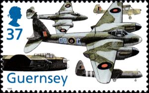 Stamp: De Havilland DH.98 Mosquito, Avro Type 683 Lancaster (Guernsey ...
