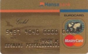 Tarjeta de Banco: Wave and bird 3 (Hansapank, EstoniaCol:EE-MC-0009