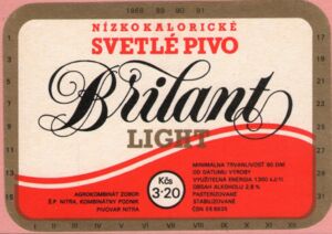 Drink Label: LP1I-Brilant light (Pivovar Nitra /closed/, SlovakiaCol:SK ...