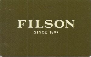 Cartão de Presente: Since 1897 (Filson, Estados Unidos) (Filson) Col:US ...