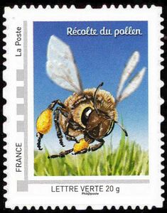 Stamp: Harvesting Pollen. Recolte du Pollen (France: Personalized ...