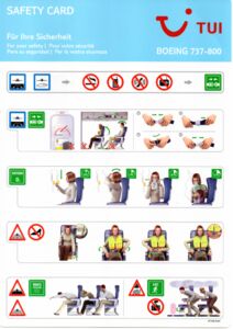 Safety Card: Boeing 737-800 (TUI Fly, Germany, Federal RepublicCol:TUI ...