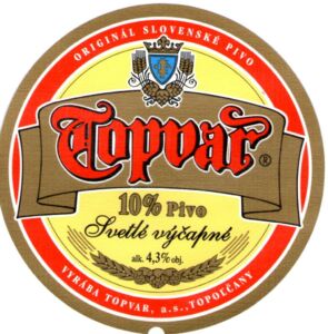Drink Label: C52II-Topvar 10 (Pivovar Topvar Topoľčany, SlovakiaCol:SK ...