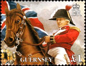 Stamp: Major-Gen Le Brock on Horseback (Guernsey) (Capex 96 Int'l Stamp ...