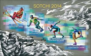 切手: Winter Olympics - Sochi, Russia (中央アフリカ共和国(Winter Olympic Games ...