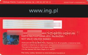 Bank Card: ING credit (ING Bank Śląski SA, PolandCol:PL-VI-0417.01