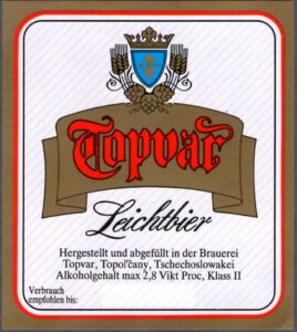 Drink Label: NLP2-Topvar Leichtbier (Pivovar Topvar Topoľčany ...