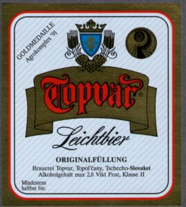 Drink Label: NLP3-Topvar Leichtbier (Pivovar Topvar Topoľčany ...