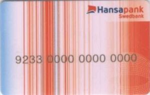 Bank Card: Bar code 1 (temporary card) (Hansapank, Estonia) Col:EE-GM ...