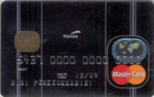 Bank Card: Bar code 5 (Hansapank, EstoniaCol:EE-MC-0021