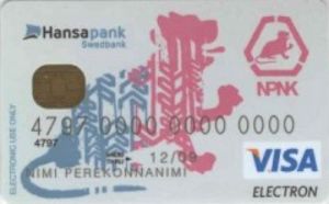 Bank Card: Npnk-2 (Hansapank, EstoniaCol:EE-VE-0024.02