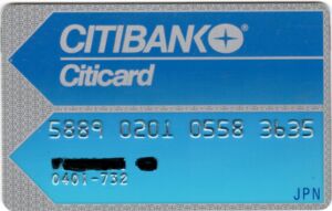 Bank Card: Citibank Citicard (Citibank, JapanCol:JP-GM-0017