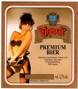 Drink Label: NH40I-Topvar Premium Bier (Pivovar Topvar Topoľčany, SlovakiaCol:SK-BEER-006440