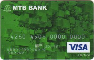 Bank Card: Visa Electron (MTB Bank, UkraineCol:UA-VI-0713