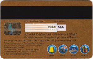 Bank Card: Visa Unembossed (Federal Bank, India, RepublicCol:IN-VI-0036