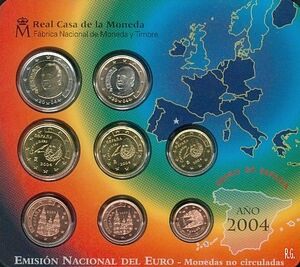 Moeda: Various Euro (Mint set 2004) (Espanha(1999 ~Today - Euro mint ...