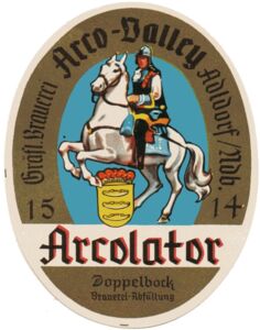 Drink Label: Arcolator Doppelbock (Gräfliche Brauerei Arco-Valley GmbH ...