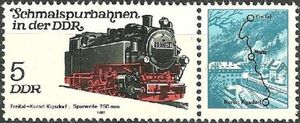 Stamp: Small railway lines (Germany, Democratic Republic (DDR)(Narrow ...