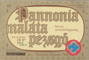 Drink Label: Pannonia maláta (Pécsi Sörfözde, HungaryCol:HU-BEER-001544