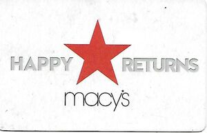 Gift Card: Happy Returns (Macys, United States of America(Merchandise ...