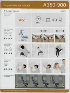 Safety Card: A350-900 (Cathay Pacific, Hong KongCol:CPA-HK-0023 💳