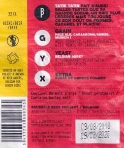 Drink Label: Tatie Tatin (Brouwerij Brussels Beer Project, BelgiumCol ...